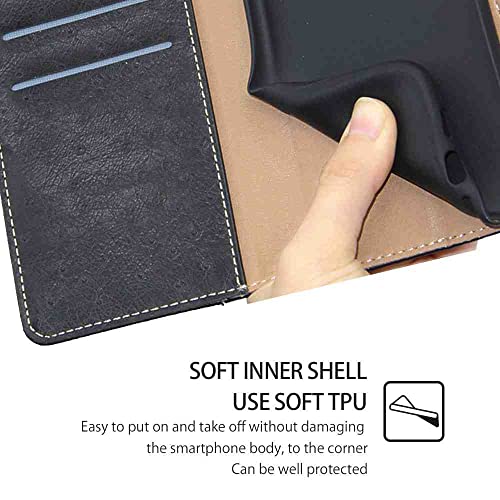 CyrGuard Phone Cover Wallet Folio Case for Oppo Reno 2, Premium PU Leather Slim Fit Cover for Reno 2, Good Touch, Black