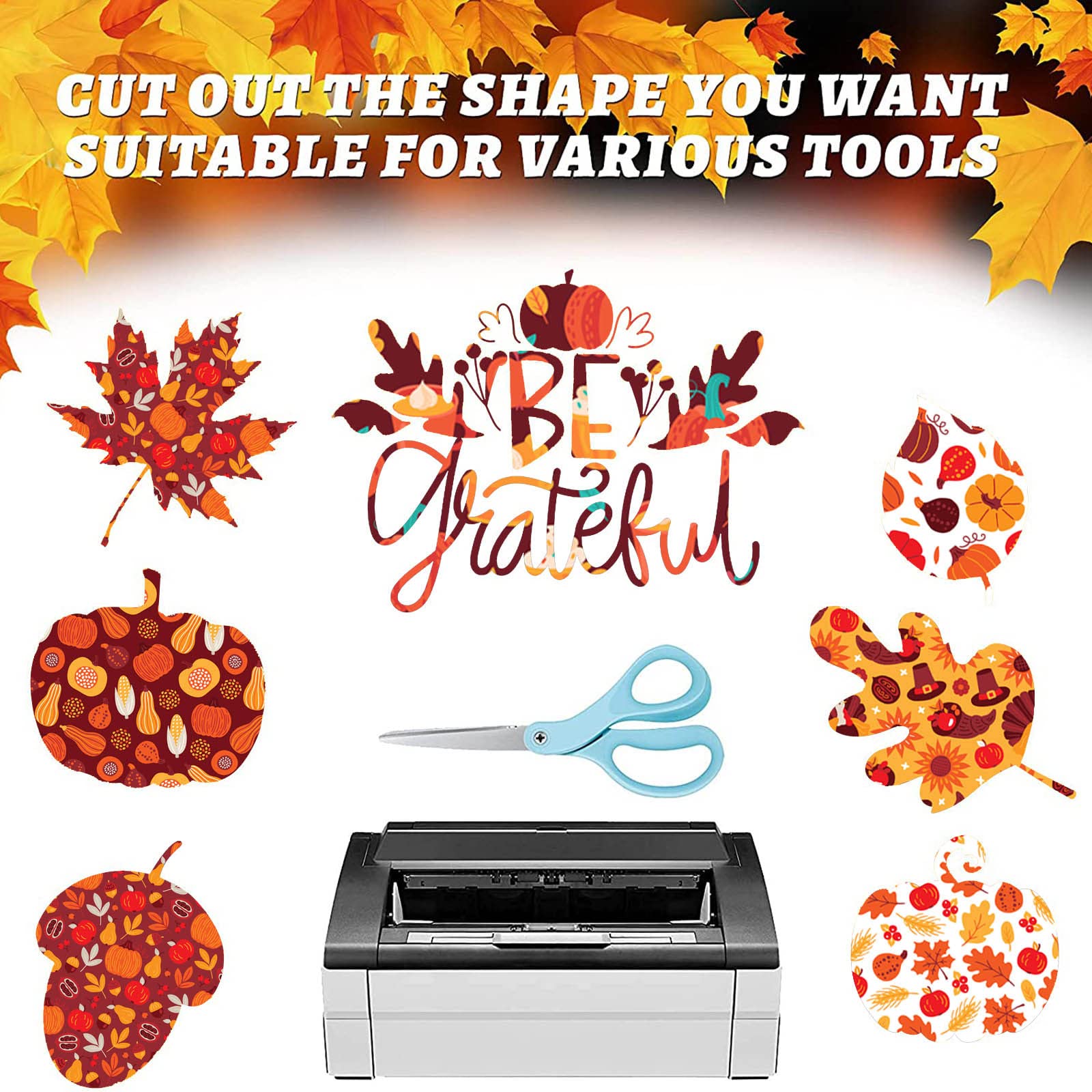 Fall Thanksgiving Halloween Christmas Heat Transfer Vinyl Rainbow Stripe Pattern Vinyl Vinyl Bundling Roll Soft Metal HTV Vinyl for Ironing Clothes and Other Fabrics Pattern Vinyl (A1-I, One Size)