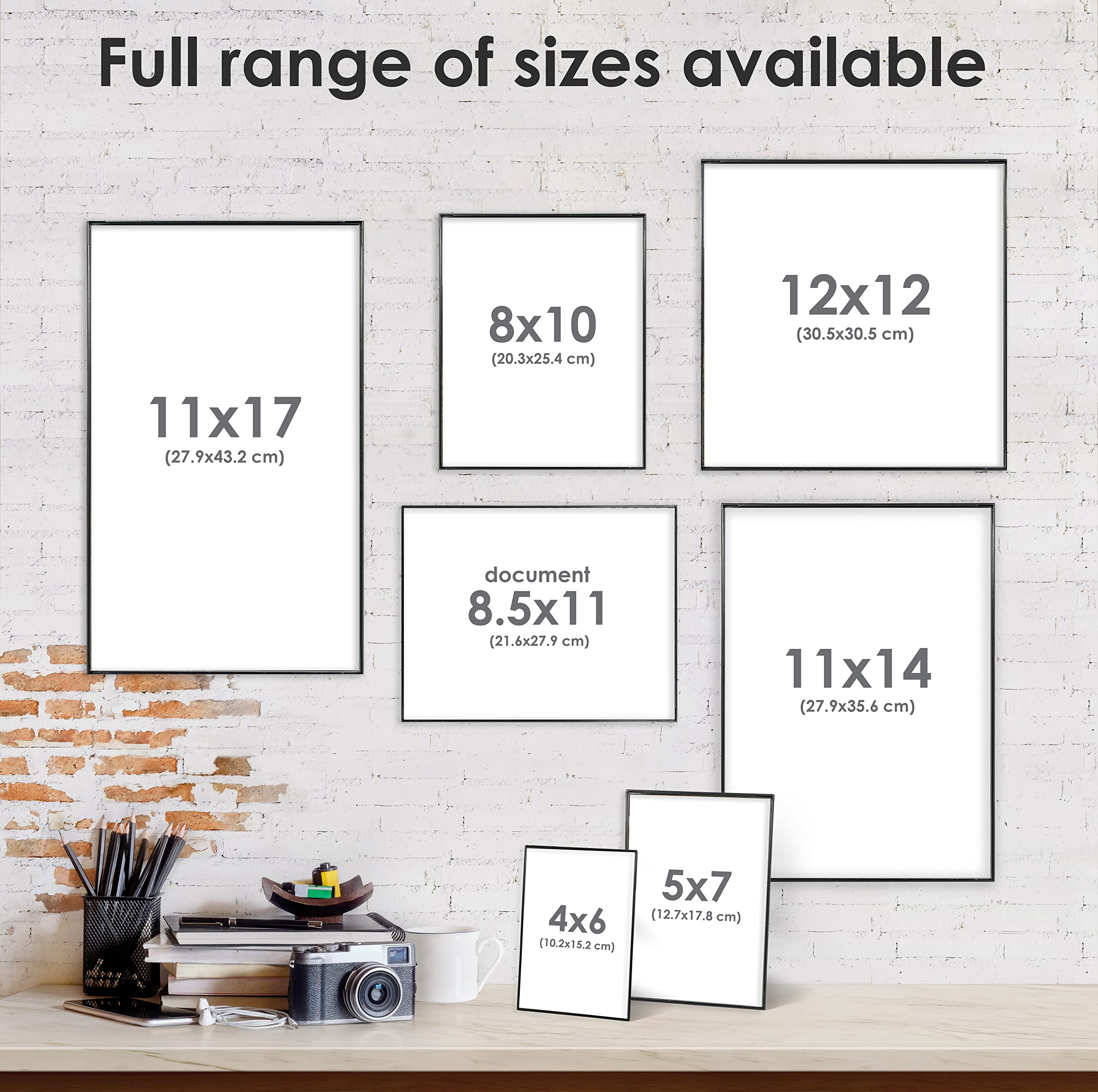 Standard Goods Home Décor 11x14 Front-Loading Picture Frames, 6-Pack Black - Wall or Table Display, Horizontal or Vertical - Perfect for Photos, Certificates, Holiday Gifting, and Home Décor