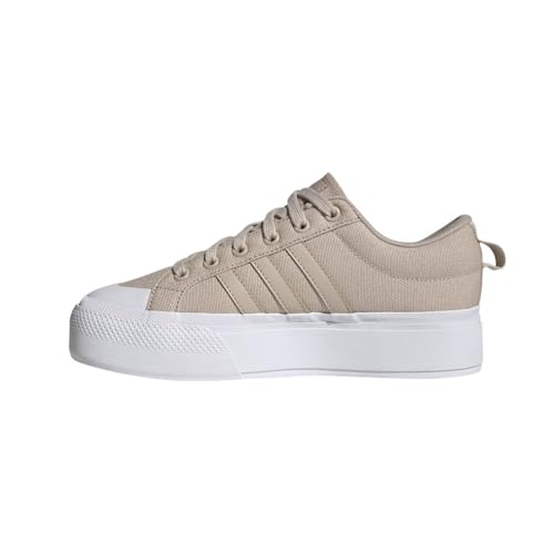adidas Women's Bravada 2.0 Platform Shoe Skate, Wonder Beige/Wonder Beige/White, 7