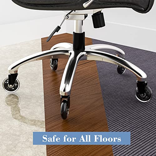 Office Chair Caster Wheels, Heavy-Duty Rubber Chair Wheels Replacement for Hardwood Floor & Carpet, Universal Fit Stem 7/16 Inch, Set of 10