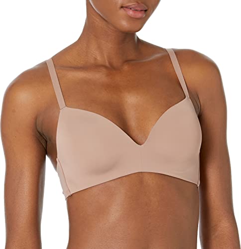 Amazon Essentials Women's Wireless Lightly Lined Bra, Pack of 2, Black/Dusted Pearl, 40A