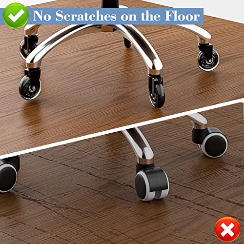 Office Chair Caster Wheels, Heavy-Duty Rubber Chair Wheels Replacement for Hardwood Floor & Carpet, Universal Fit Stem 7/16 Inch, Set of 10