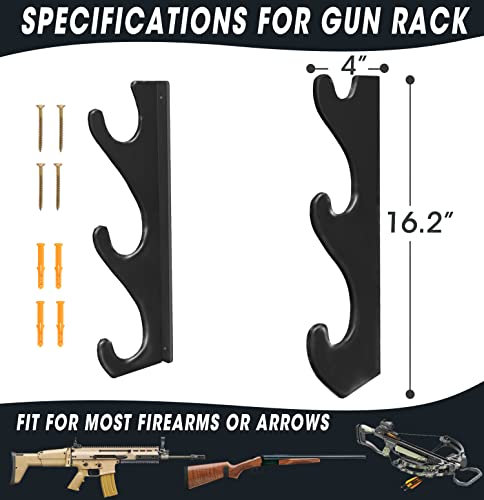 WIPHANY Gun Metal Rack Storage Shotgun Hooks Shotgun Hangers Any Shotguns Archery Bow with Soft Padding and Heavy Duty Steel Black (Updated Gun Rack)