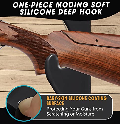WIPHANY Gun Metal Rack Storage Shotgun Hooks Shotgun Hangers Any Shotguns Archery Bow with Soft Padding and Heavy Duty Steel Black (Updated Gun Rack)