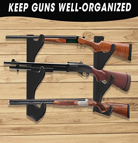 WIPHANY Gun Metal Rack Storage Shotgun Hooks Shotgun Hangers Any Shotguns Archery Bow with Soft Padding and Heavy Duty Steel Black (Updated Gun Rack)