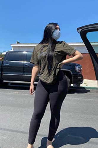 HUYICHEN Women's Leggings - Buttery Soft High Waisted Yoga Pants with Tummy Control for Workout and Fitness Black L/XL