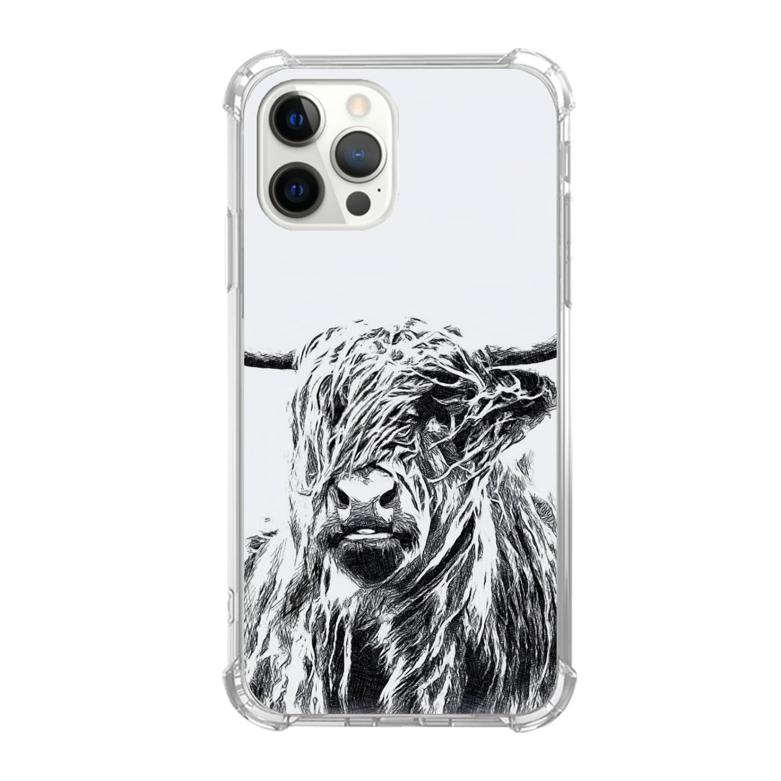 Scottish Highland Cattle Case for iPhone 14 Pro Max, Cool Cow Wild Animal Case Compatible with iPhone 14 Pro Max for Girl Men and Women, Unique Trendy TPU Bumper Phone Cover Case for iPhone 14 Pro Max