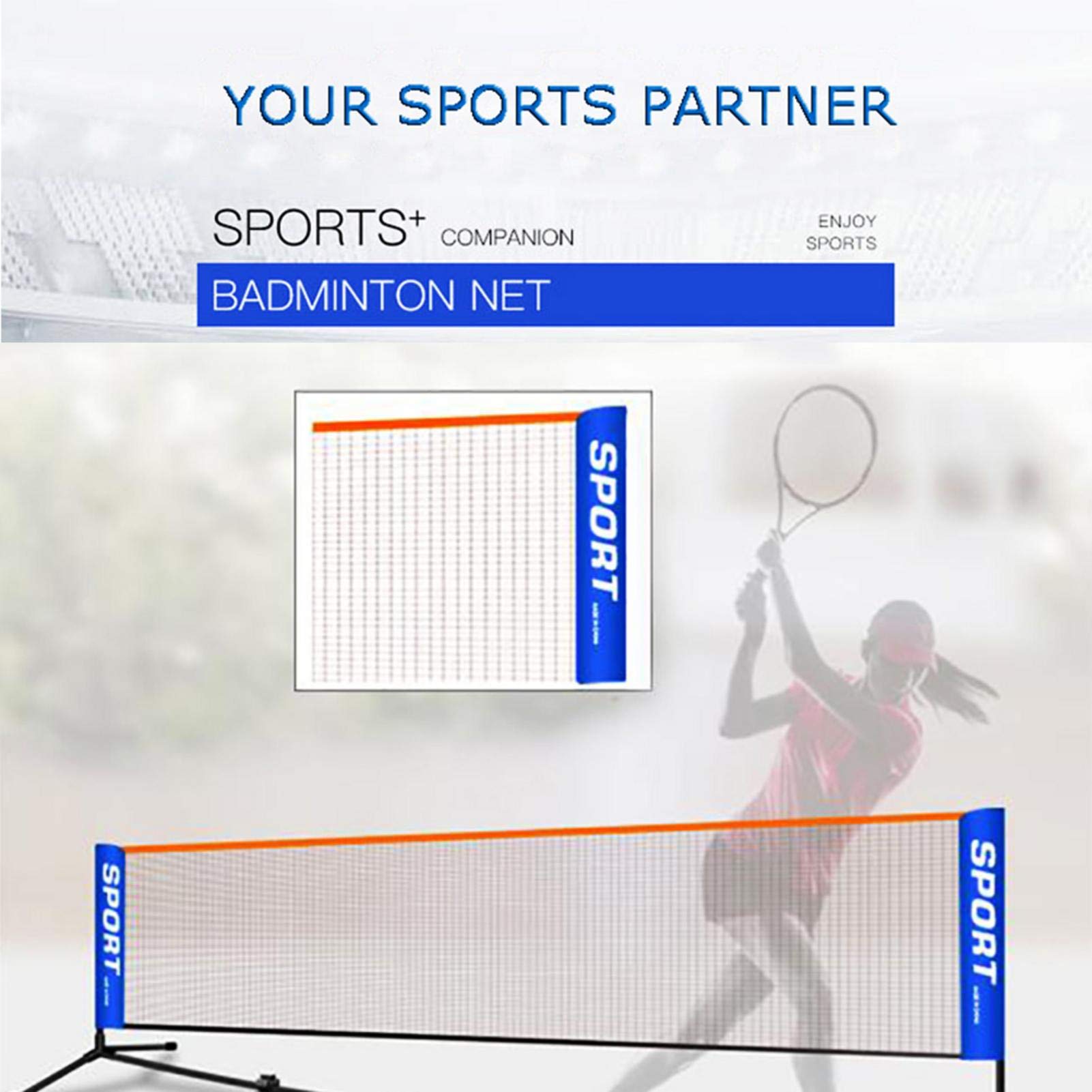 Badminton Net, Pickleball Net Badminton Net 2 in 1 Portable Height Adjustable Badminton Net Easy Setup Volleyball Net Standard Size Replacement Portable Mesh Net Tennis Pickleball Training 3.1 meters