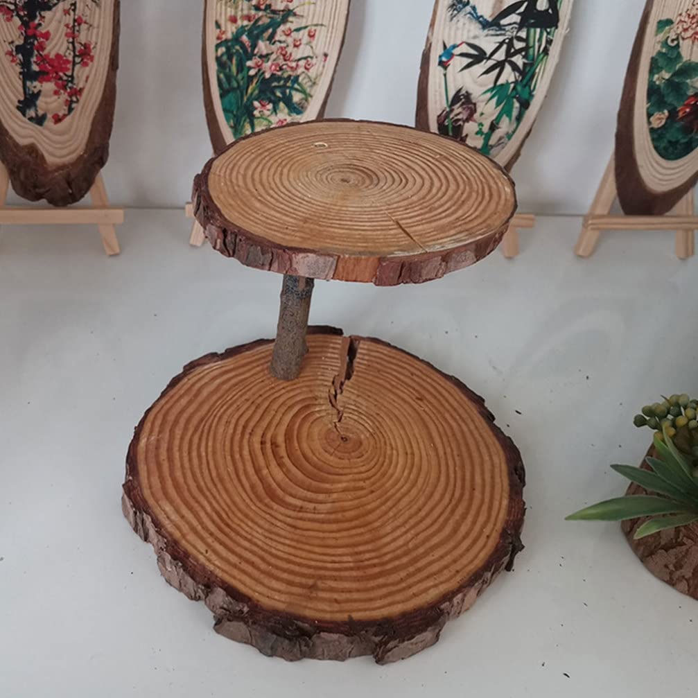 NOLITOY Tiered Tray Tiered Tray Tiered Tray Wooden Cupcake Holder 2 Tiered Cake Stand Rustic Cake Holder Stand Wedding Cupcake Stand Holder for Weddings Wedding Decor Wedding Decor Wedding Decor