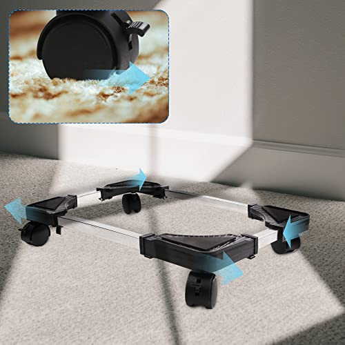 Computer Tower Stand CPU Holder Stand with 4 Mute Caster Wheels,CPU Stand for Gaming pc,Suitable for Most PC Brackets On The Carpet Floor (Black) (Black)