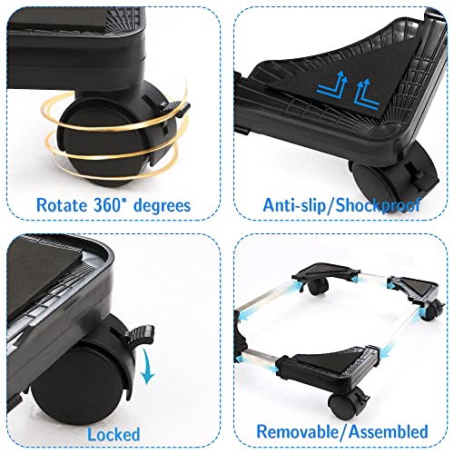 Computer Tower Stand CPU Holder Stand with 4 Mute Caster Wheels,CPU Stand for Gaming pc,Suitable for Most PC Brackets On The Carpet Floor (Black) (Black)