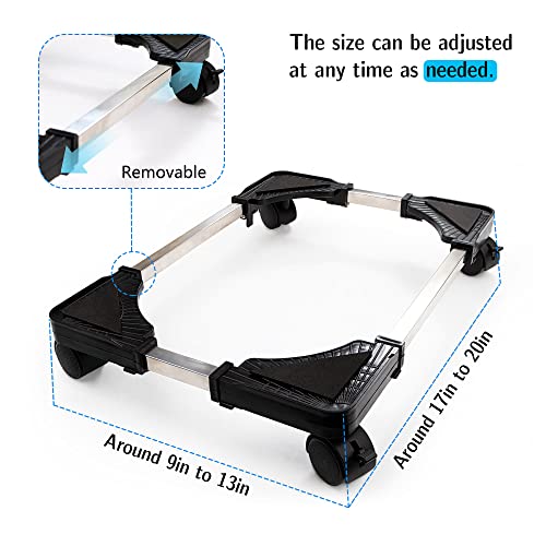 Computer Tower Stand CPU Holder Stand with 4 Mute Caster Wheels,CPU Stand for Gaming pc,Suitable for Most PC Brackets On The Carpet Floor (Black) (Black)