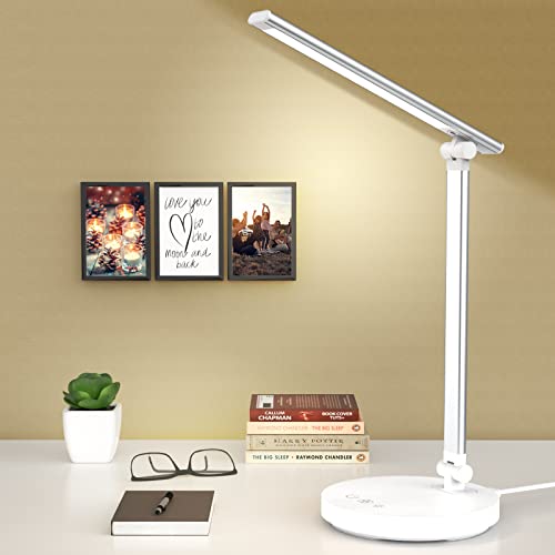 BEYONDOP LED Desk Lamp, Dimmable Desk Light Touch Control with 5 Lighting & 5 Brightness Level, Eye Caring Reading Lamp, Desk Lamps for Home Office, Foldable Table Lamp for Study Dorm School Gifts
