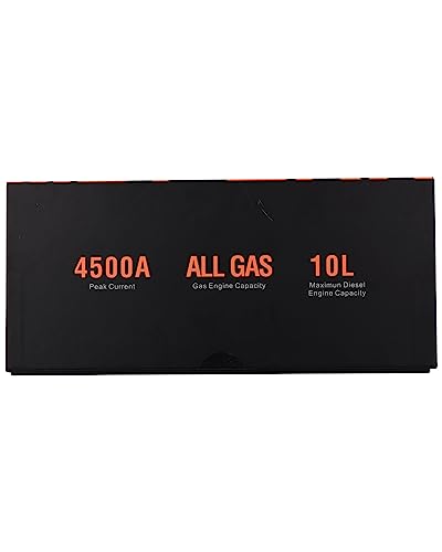 ASPERX AX4500 Jump Starter, 4500A Peak Car Jump Starter for Up to All Gas and 10.0L Diesel Engines, 12V Battery Starter with 4 Inch LCD Display, Lithium Battery Booster with Built-in LED Light