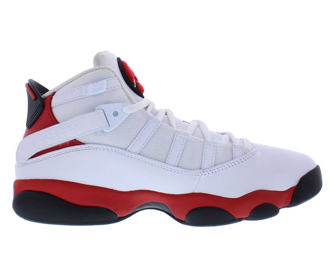Jordan Men's 6 Rings Basketball Shoes, White/Black-university Red, 10