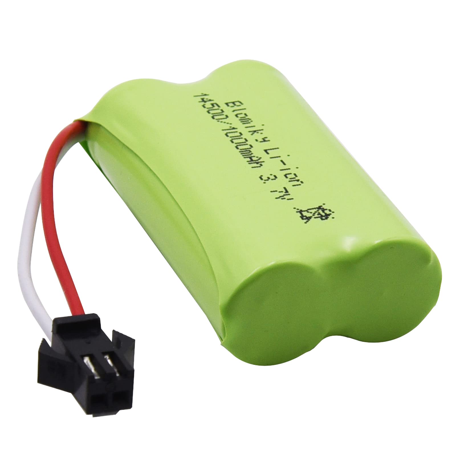 Blomiky 3.7V 1000mAh 2 Pack Lithium-ion Rechargeable Battery with SM2P Plug and Charger Cable for Remote Control Trucks / 813A Battery 2