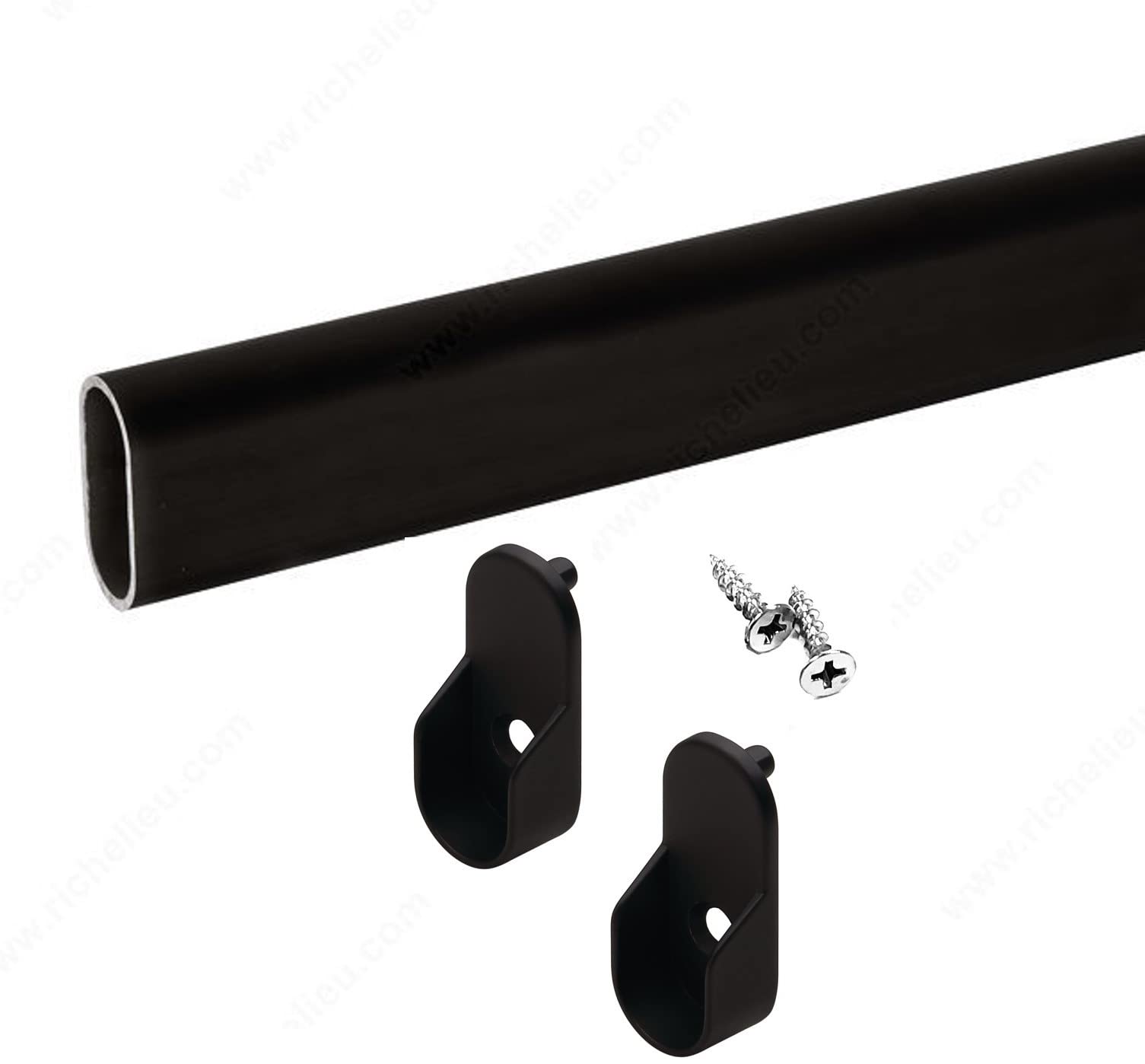 Oval Closet Rod CUSTOM CUT TO SIZE. Up to 92 inches long! Choose Finish. Includes End Supports.