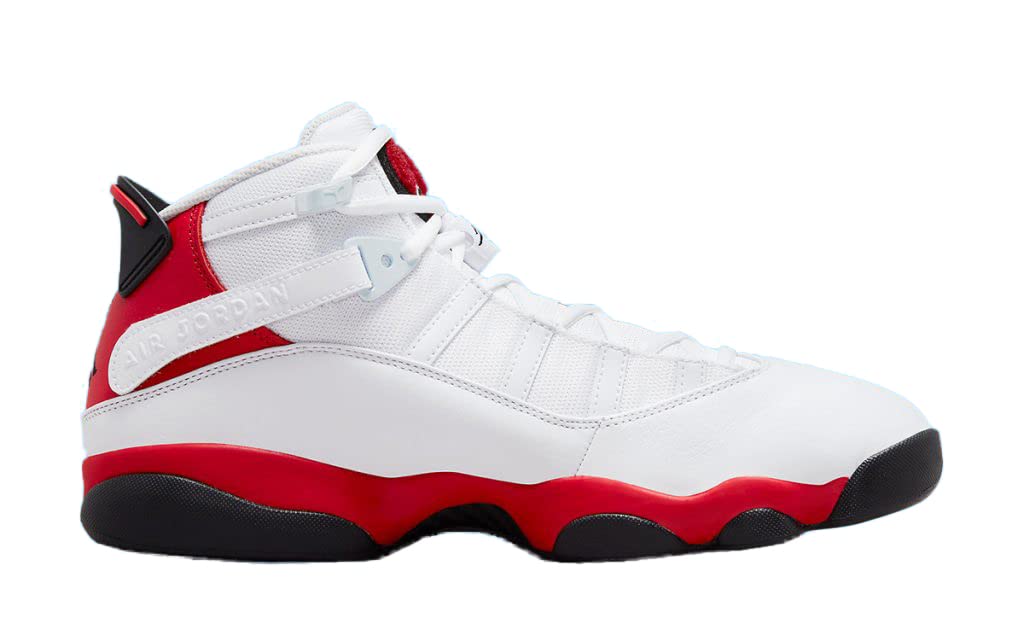 Jordan Mens 6 Rings 322992 126 Cherry - Size 9 White/Black-university Red