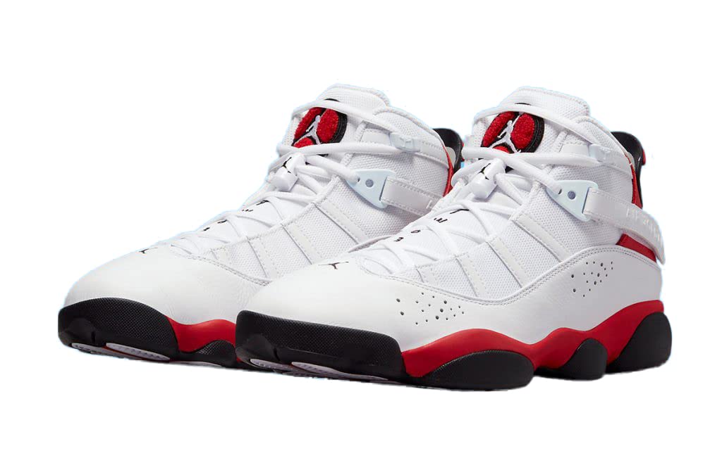 Jordan Mens 6 Rings 322992 126 Cherry - Size 9 White/Black-university Red
