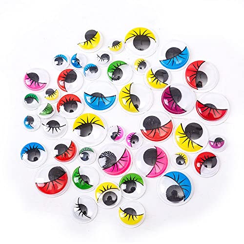 SPDD Wiggle Eyes for Crafts,Googly Wiggle Eyes,Self Adhesive Wiggle Eyes for DIY Craft Sticker, Halloween Party Decorations(multicolor Mixed 42PCS)