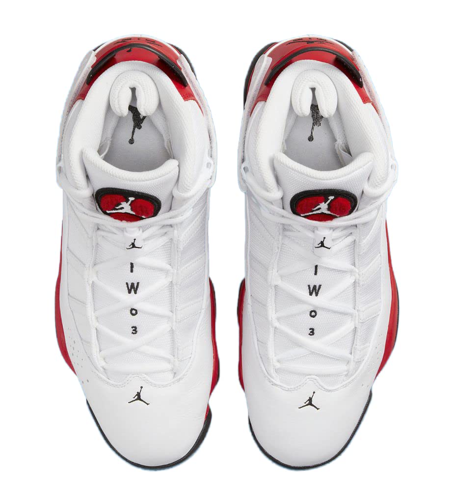 Jordan Mens 6 Rings 322992 126 Cherry - Size 9 White/Black-university Red
