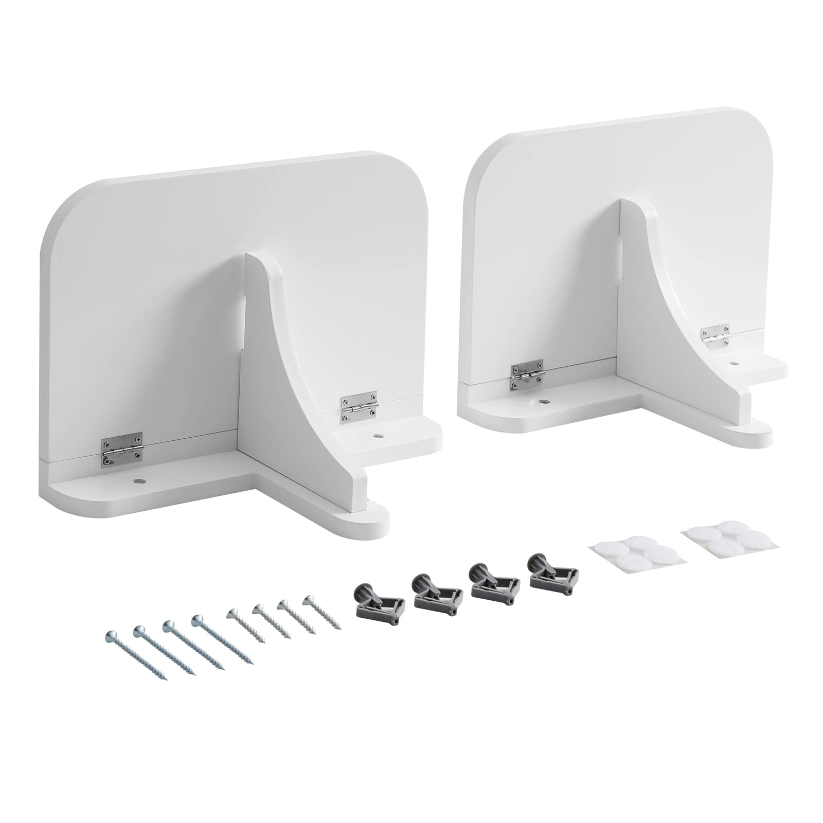 WELLAND 11.8" x 8.25" White Wall Mounted Desk Small Floating Shelves Set of 2 Folding Wall Shelves Drop-Leaf Table Fold Down Desk for RV, Camper, Loft Beds