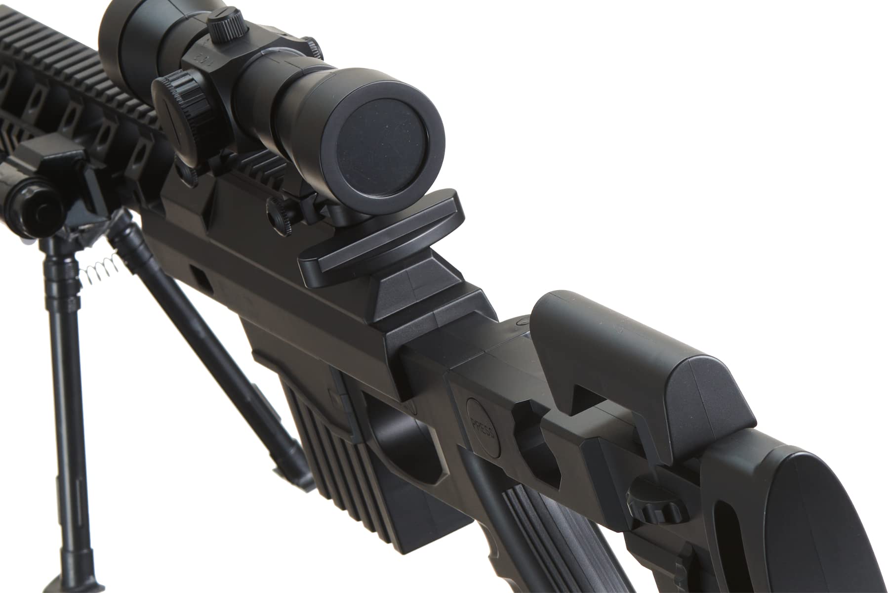 Goldenball CQB Spring ABS Airsoft Tactical Sniper Rifle Gun with Folding Stock + Flashlight + Bipod
