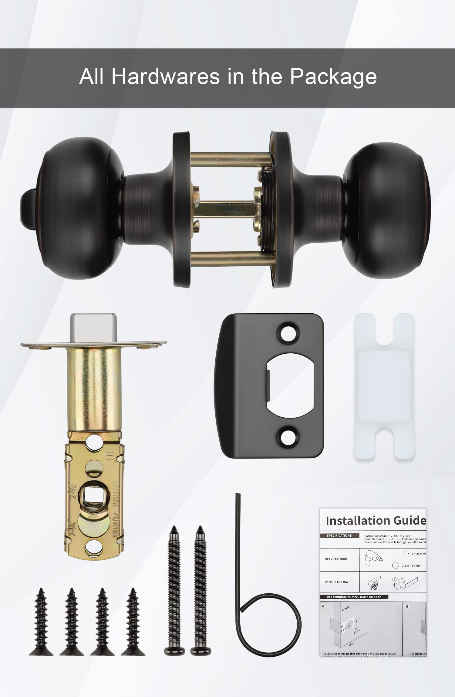 goldenwarm Oil-Rubbed Bronze Interior Door Knobs, Interior Door Knobs Bedroom, Bronze Door Knobs Privacy, Oil-Rubbed Bronze Finish Door Knobs Interior, Door Knobs Bulk(6 Pack, Oil-Rubbed Bronze)
