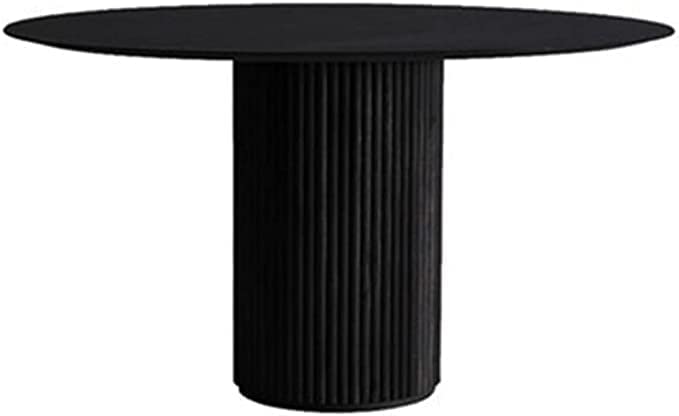 NIUYAO Round Solid Wood Dining Table Black, 27.5" W Circular Tabletop for Dining Room Kitchen Leisure Coffee Table