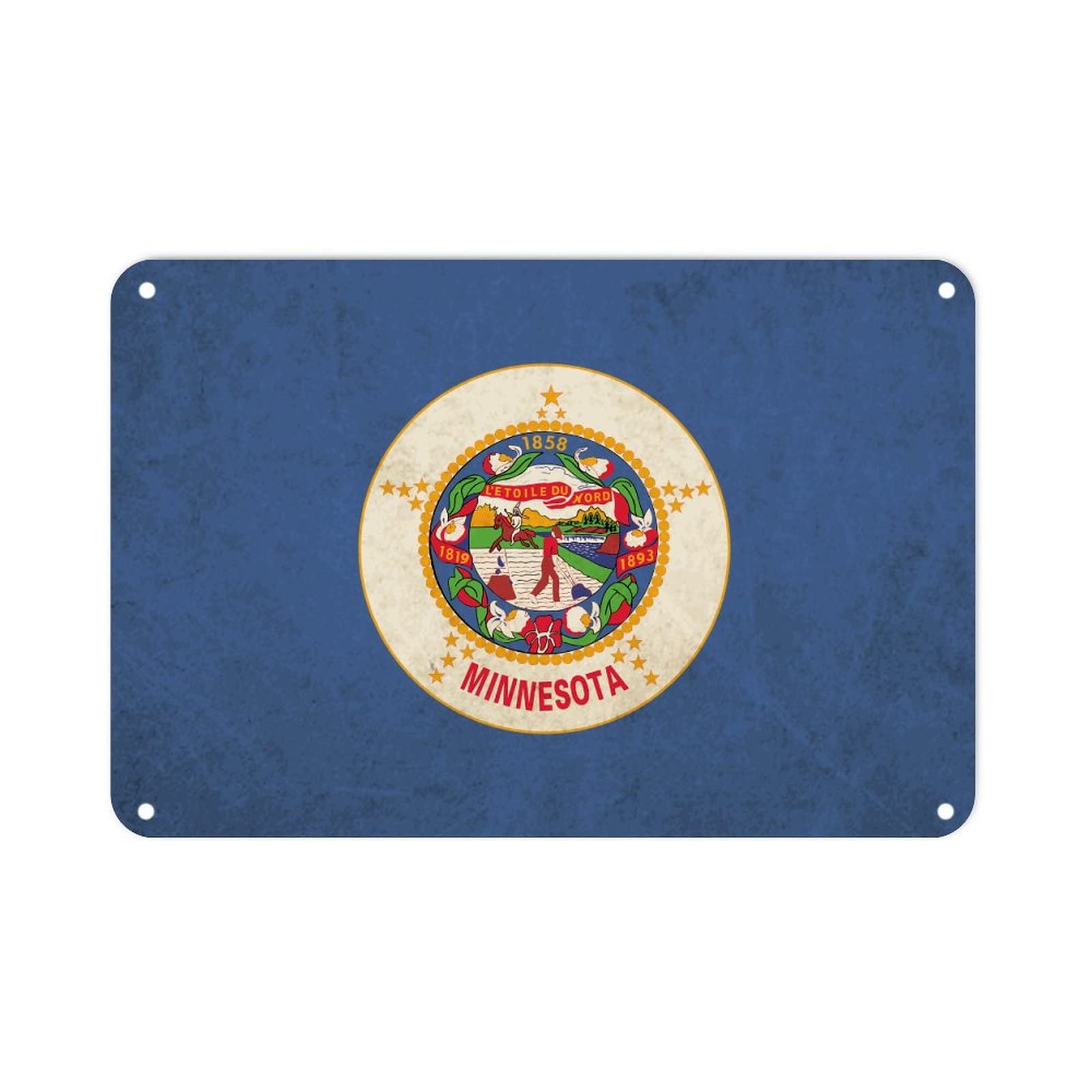 Minnesota Flag Signs Minnesota Metal Tin Sign Customized Rustic America State Home Metal Wall Art Sweet Home Vintage Indoor & Outdoor Decor for Home Man Cave Door Porch Garden Party 8x12 inch