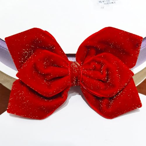Qingxii Decorr Shiny Glitter Velvet Ribbon Wedding Christmas Valentin's Day Gift Box DIY Craft Decor Ribbon (Red,1-1/2''x10Yards)