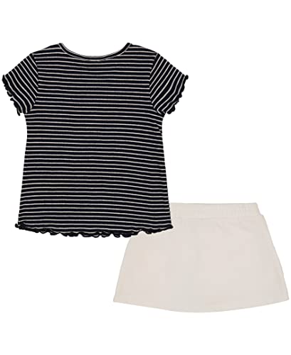 Tommy Hilfiger Baby Girls 2 Pieces Skort Set, White/Tommy Navy, 18 Months US