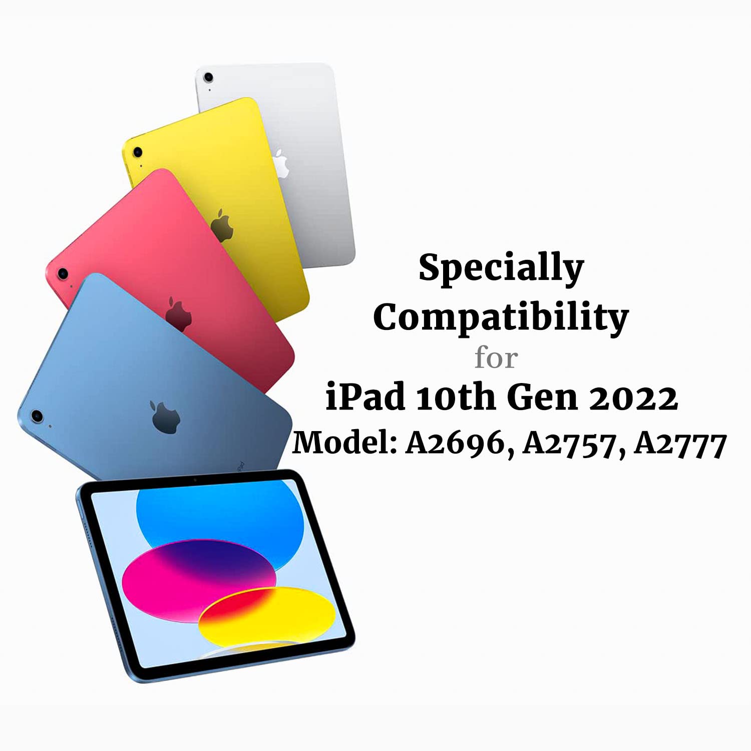 TopEsct Kids Case for iPad (A16) 11th Gen 11" 2025, iPad 10th Gen 10.9" 2022 with Tempered Glass Screen Protector, Silicone Shockproof Case Comes with Strap (Purple&Turquoise)