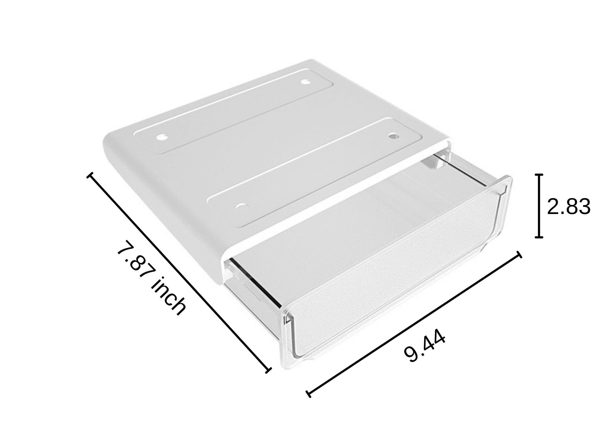 ELJIF Under Desk Drawer, Office Organizer, Storage Cabinet, Self-adhesive Organizer Box, Slide-out Cabinet, Desk Caddy Single Medium (White)