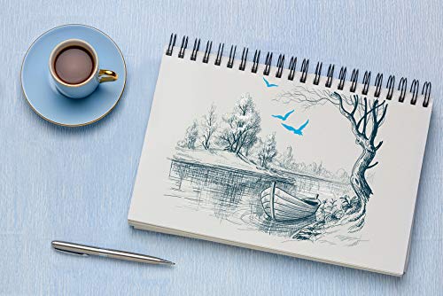 Artist’s Sketchbook Hardcover – 200GSM Very Thick Paper – Large, Spiral Sketch Book for Drawing and Mixed Media – Sketch Pad, Art Book - 8.25 x 11.4, 40 Sheets / 80 Pages