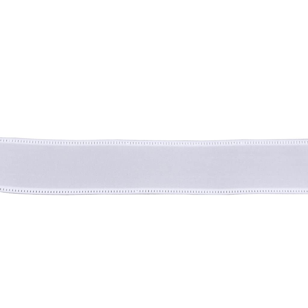 Homeford Christmas Velvet Wired Edge Ribbon, 1-1/2-inch, 10-Yard, White