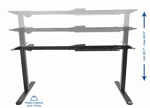VIVO Electric Stand Up Desk Frame Workstation with Memory Touch Pad, Single Motor Ergonomic Standing Height Adjustable Base, Black, DESK-V102E