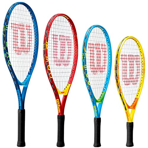 Wilson US Open Junior 23 Inch Tennis Racquet Bundled with (1) Black Advantage II Tennis Bag - Perfect Starter Set for Kids Age 7-8