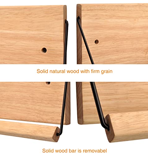 Spiretro Shoe Rack with Dowel, Wall Hanging Shoe Storage, Organize for Sneaker, Slipper, Boots in Entryway, Hallway, Trailer, RV, Solid Wood_ Beige