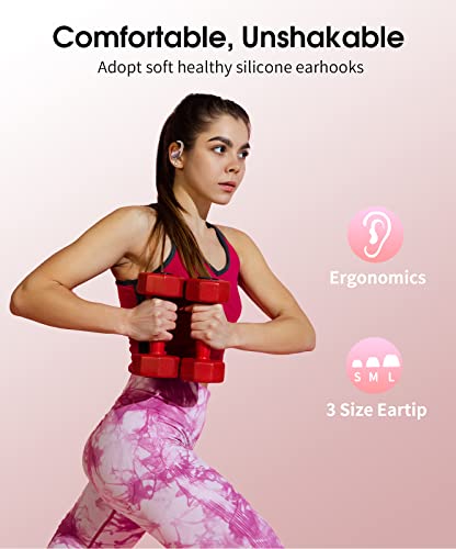 CASCHO Wireless Earbuds Bluetooth Headphones 60Hrs Playtime HD Stereo Audio Digital LED Display Over-Ear Earphones with Earhook Waterproof Headset with Mic for Sport Running Workout