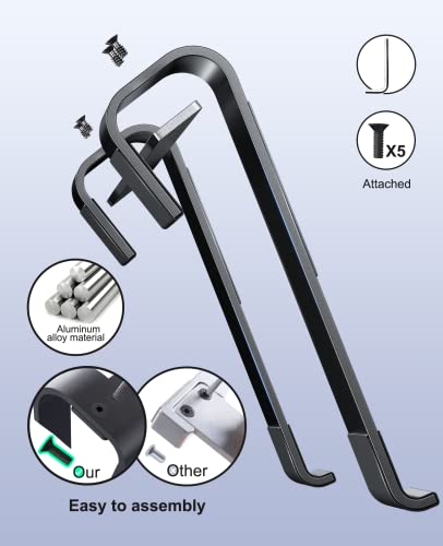 Soqool Laptop Stand for Desk, MacBook Stand Sturdy Laptop Riser, Ventilated Ergonomic Aluminum Laptop Holder Compatible with 12 13 15.6 17 Inch MacBook Pro Air/HP/Dell, Work Cooling Computer Stand
