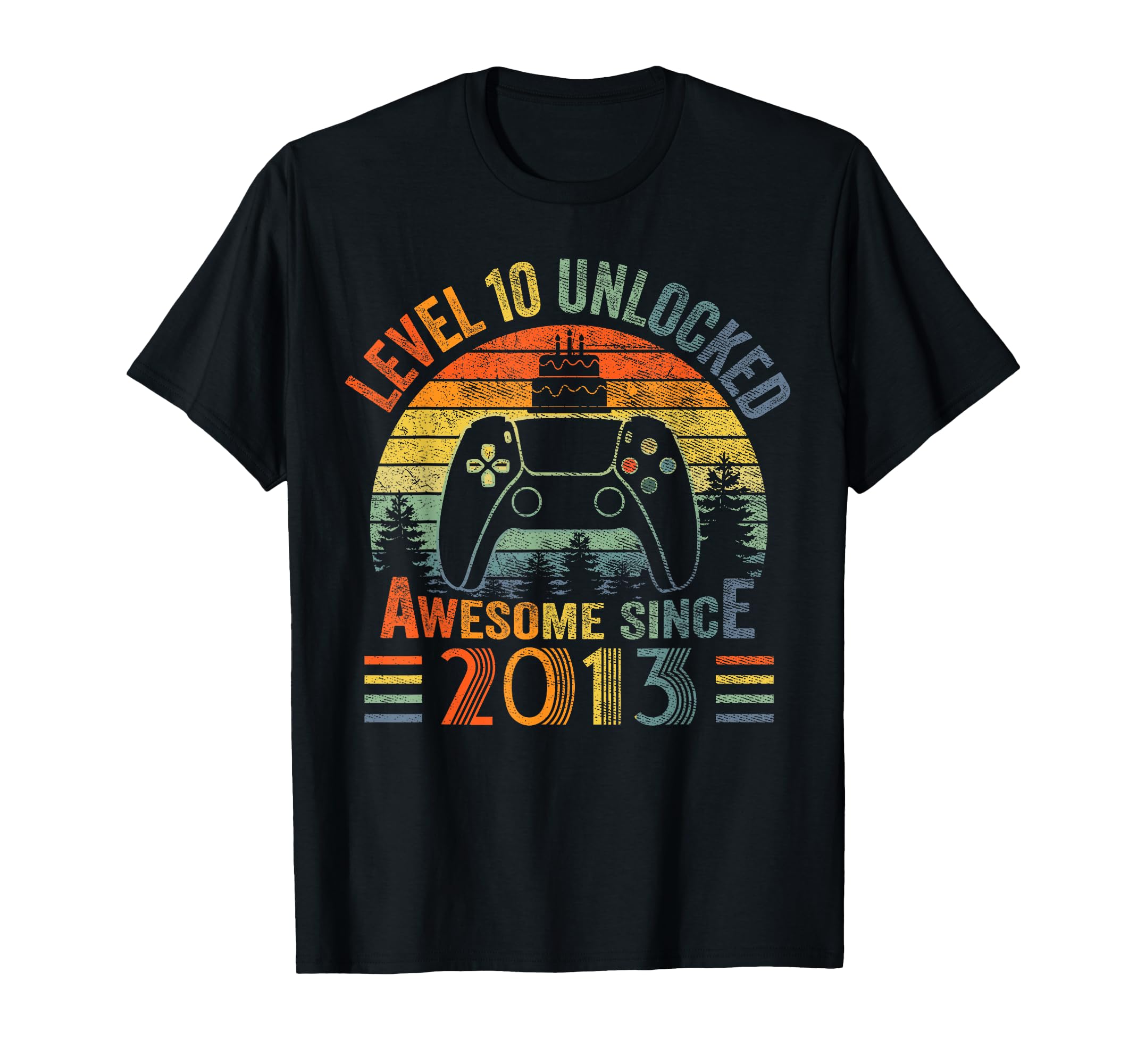Level 10 Unlocked Video Gamer 10 Years Old 10 Birthday Boy T-Shirt