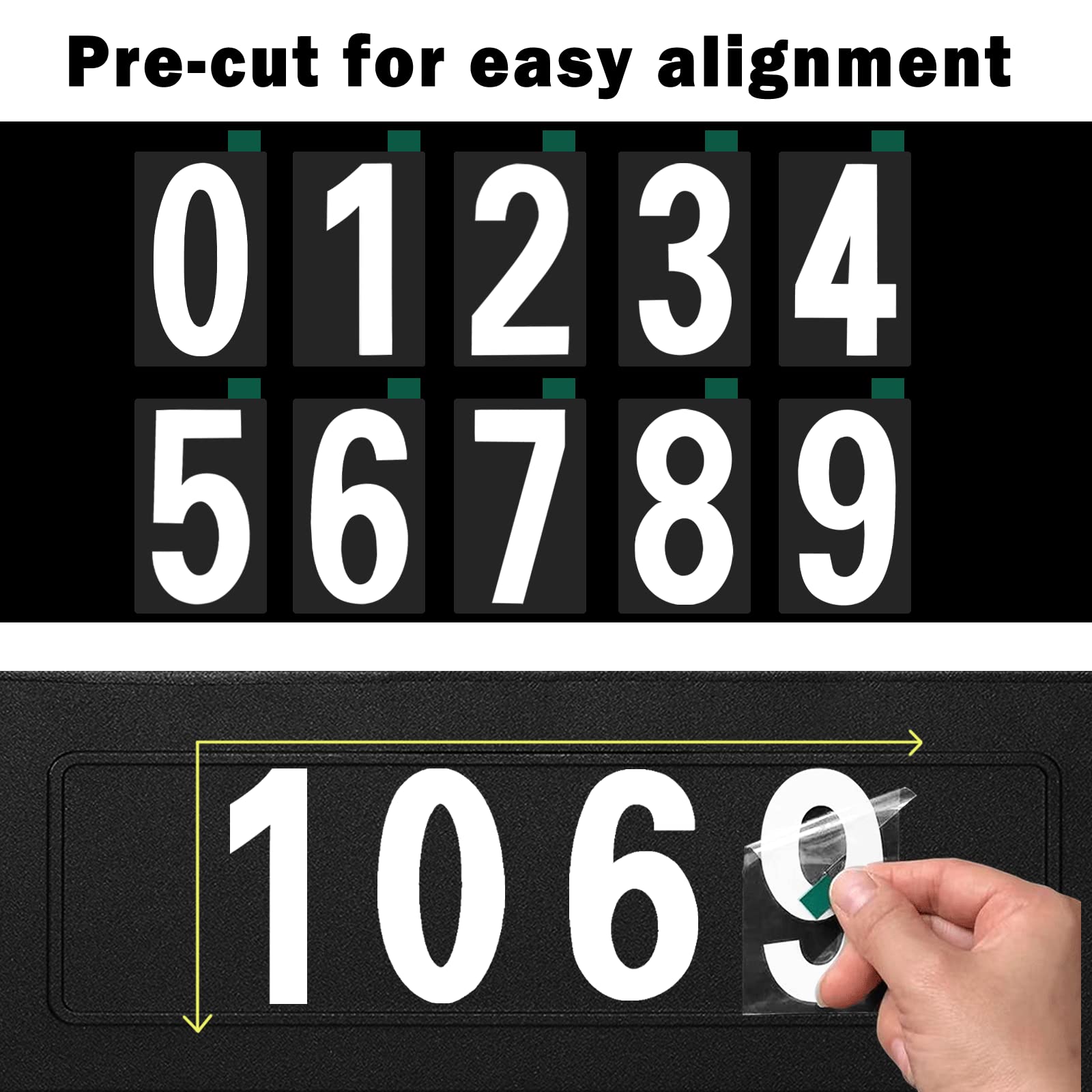Mailbox Numbers, 5 Sets 3 Inch Mailbox Numbers for Outside, Modern Number Mailbox Stickers, Vinyl Reflective Mailbox Numbers, Strong Adhesive Numbers for Mailbox, Reflective Numbers for Mailbox with Sticky Tabs for Easy Backing Peeling