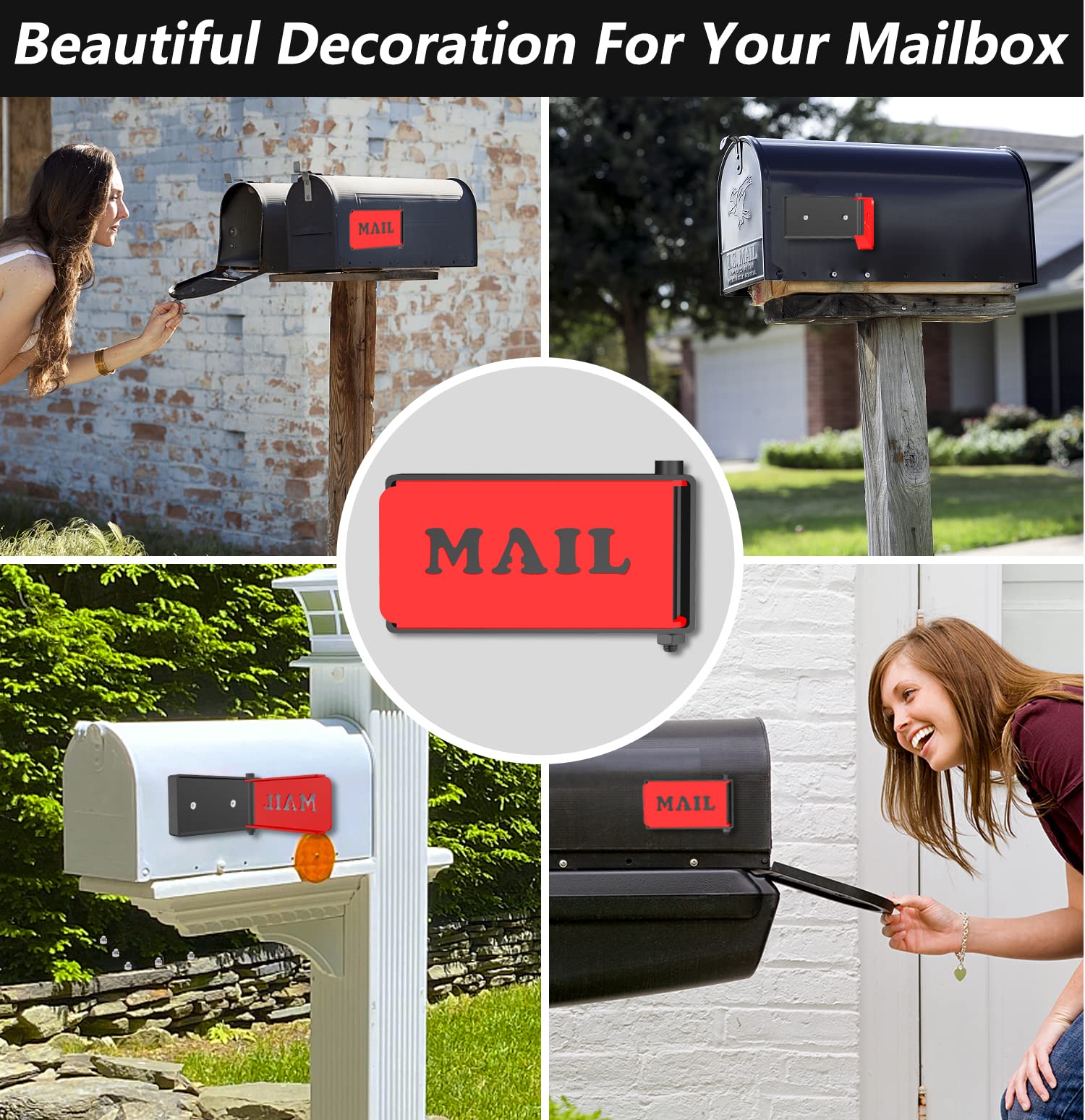 Professional Mailbox Flag Galvanized Steel Universal Outgoing Matte Mailbox Replacement Flag Kit Upgraded Sinking-Fixed Design for All Other Surface Rust Resistant Mailbox Flag Easy Assembly