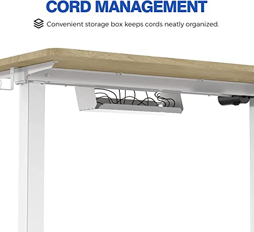 FLEXISPOT Standing Desk Quick Assembly Electric Stand Up Desk with 40 x 24 Inches Whole-Piece Desktop Ergonomic Memory Controller Height Adjustable Desk(White Frame + 40" Grey Wood Grain Desktop)