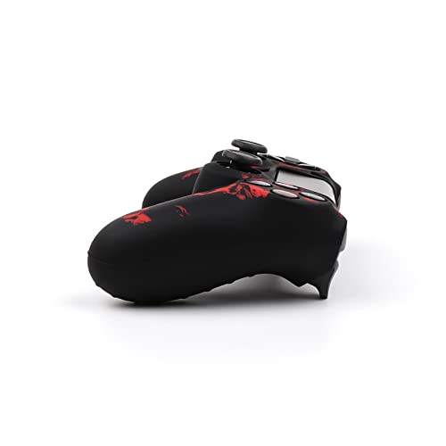 RALAN Laser Anti-Slip Controller Cover for PS4, Customized Silicone Skins Controller Controller Compatible for PS4 /PS4 Slim/PS4 Pro Controller (High Thumb Grip x 2,Laser Thumb Cap Grips x 2)