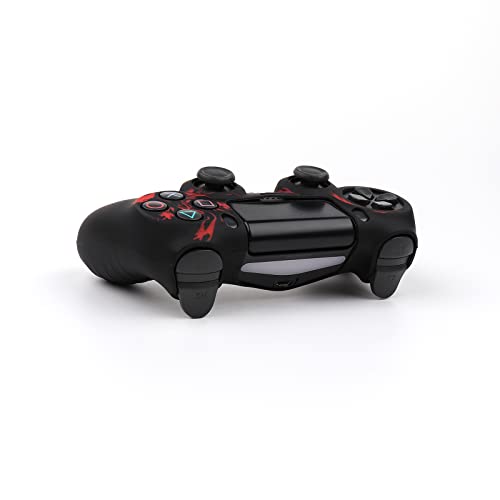 RALAN Laser Anti-Slip Controller Cover for PS4, Customized Silicone Skins Controller Controller Compatible for PS4 /PS4 Slim/PS4 Pro Controller (High Thumb Grip x 2,Laser Thumb Cap Grips x 2)