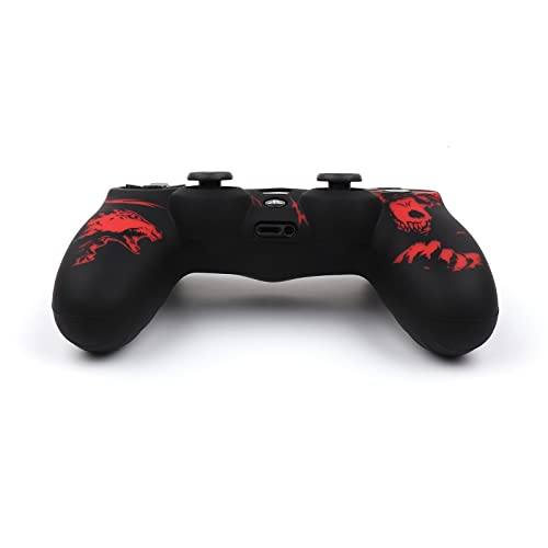 RALAN Laser Anti-Slip Controller Cover for PS4, Customized Silicone Skins Controller Controller Compatible for PS4 /PS4 Slim/PS4 Pro Controller (High Thumb Grip x 2,Laser Thumb Cap Grips x 2)