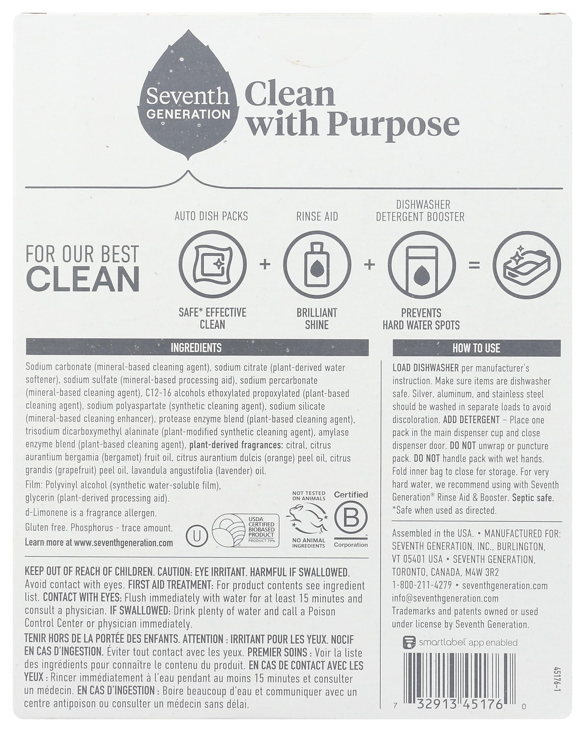 SEVENTH GENERATION Power Plus Auto Dish Detergent 15 Count, 7.9 OZ